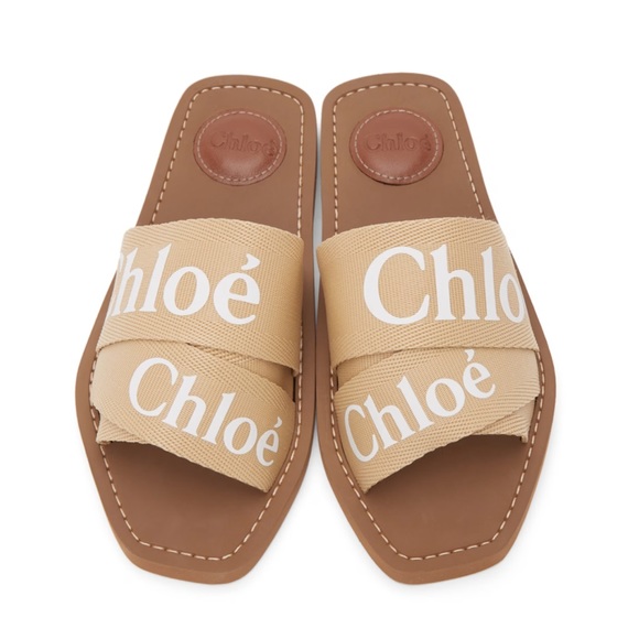 Chloe | Shoes | Authentic Chlo Beige Woody Flat Sandals W Original Dust ...